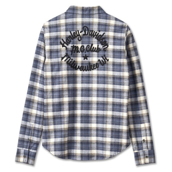 Harley-Davidson Women's Retro Club Crew Flannel Shirt - Blue ...