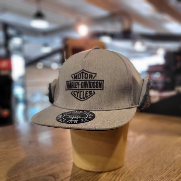 Harley-Davidson Hat Woven Grey with Flaps | Maidstone H-D – Maidstone ...