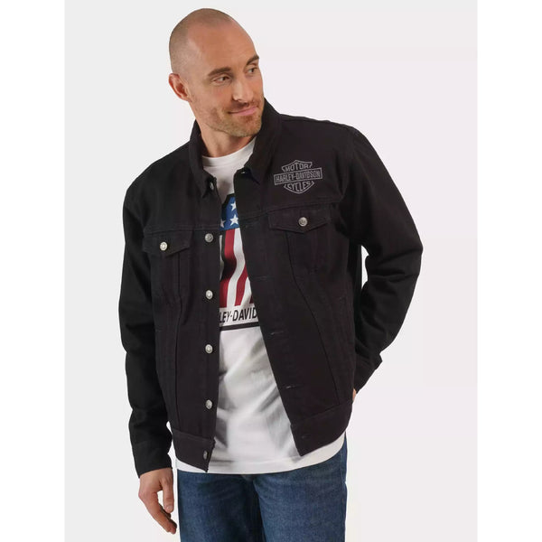 Harley-Davidson Men's Harley Davidson Denim Jacket - Black | Maidstone ...